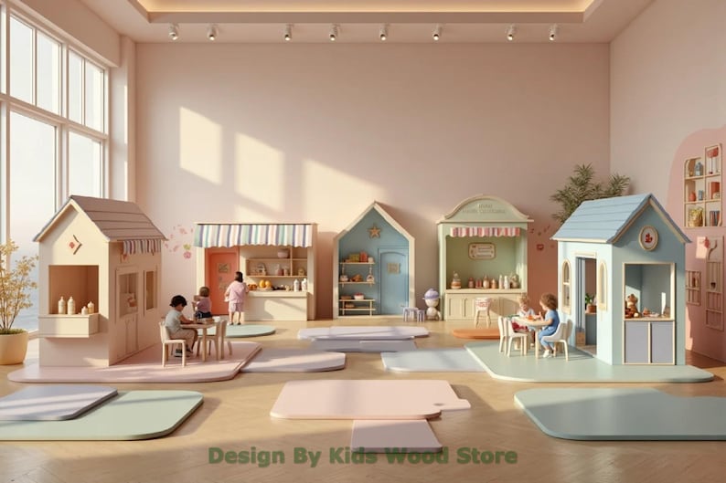 Kids Indoor Playhouse: Customizable Pretend Play Town - Etsy
