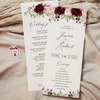 ROSIE Red and White Roses Program, Red Roses Wedding Program, Red ...