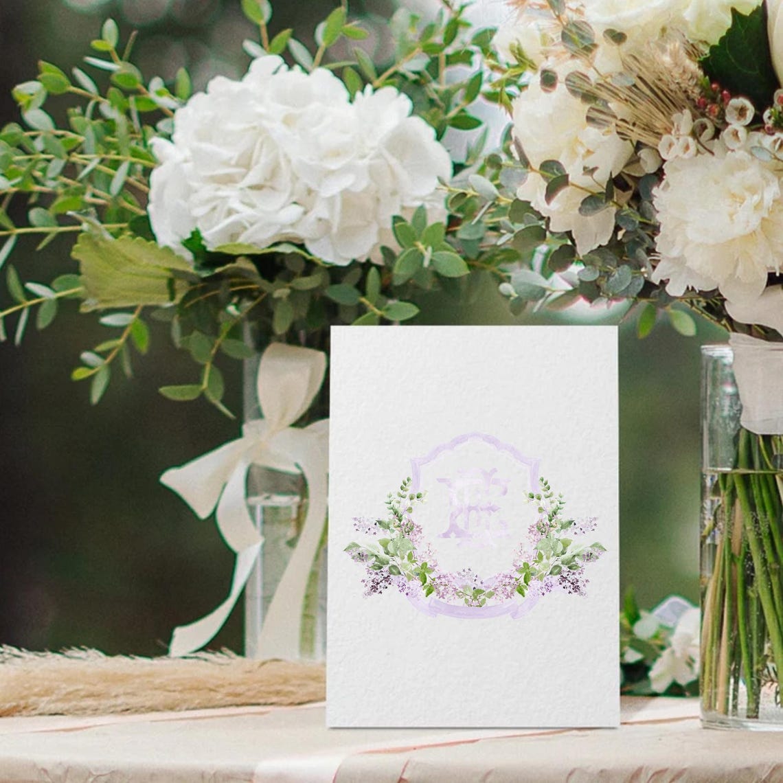 Lilac Lavender Purple Flower Wedding Crest - Monogram Crest - Lavender ...