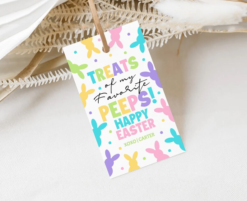 Printable Treats for My Favorite Peeps Easter Gift Tag, Instant ...