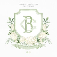 Crest Monogram Bespoke Hand-painted Design - for Wedding Stationery ...