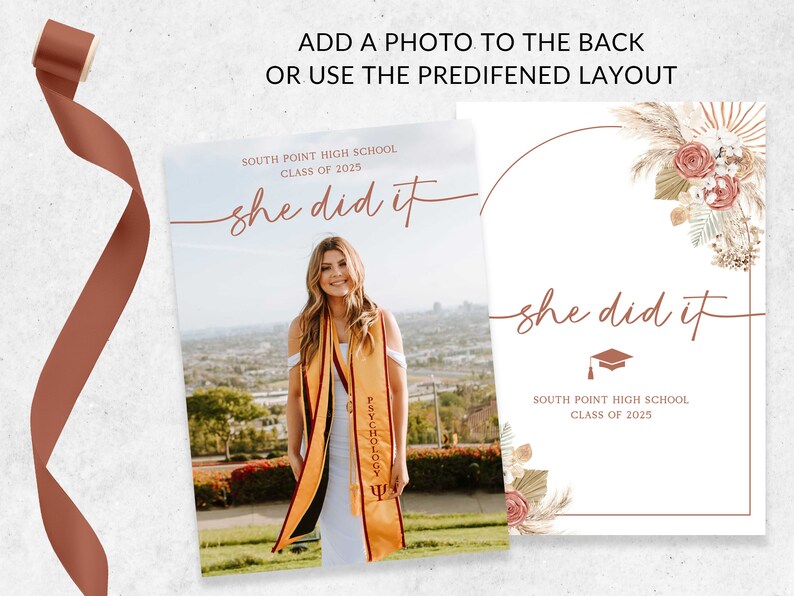 Boho Graduation Party Invitation, Minimalist Graduation Announcement ...