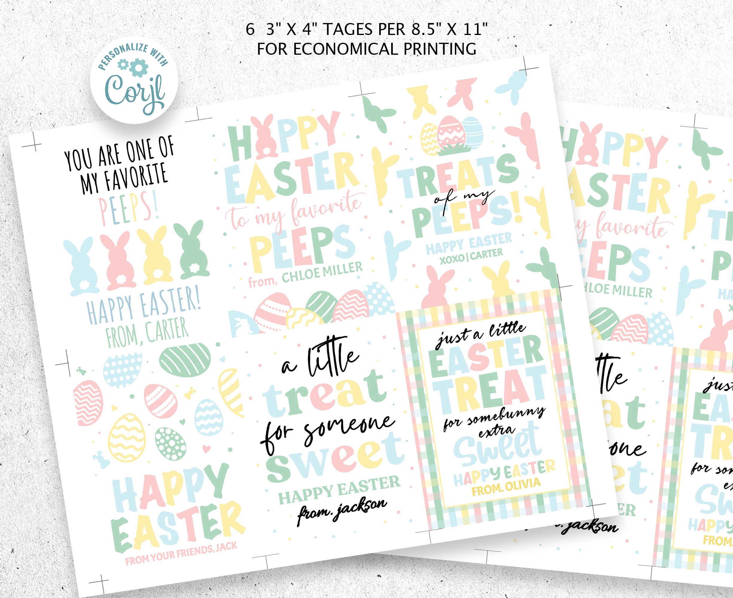 Printable Treats for My Favorite Peeps Easter Gift Tag, Instant ...