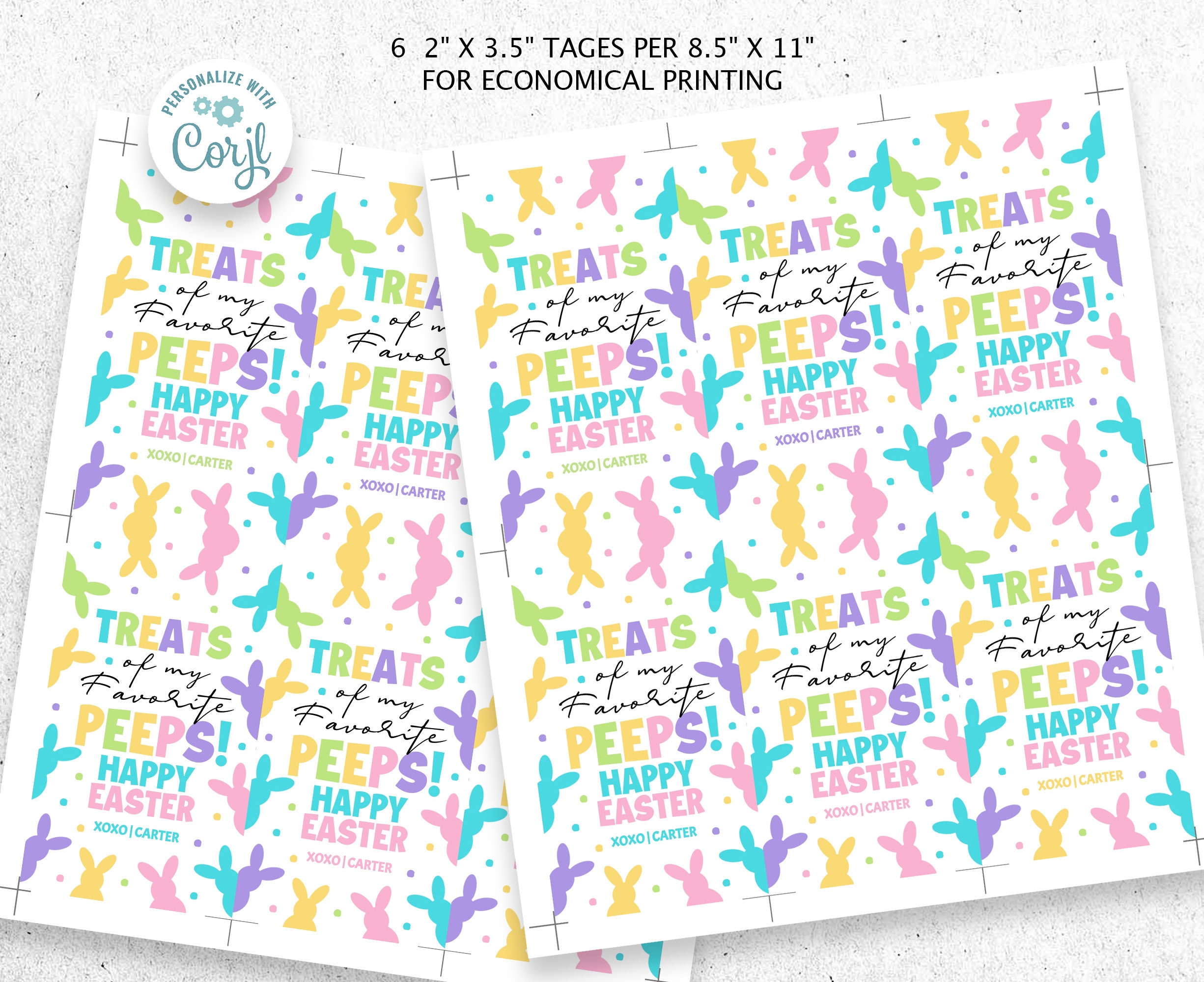 Printable Treats for My Favorite Peeps Easter Gift Tag, Instant ...