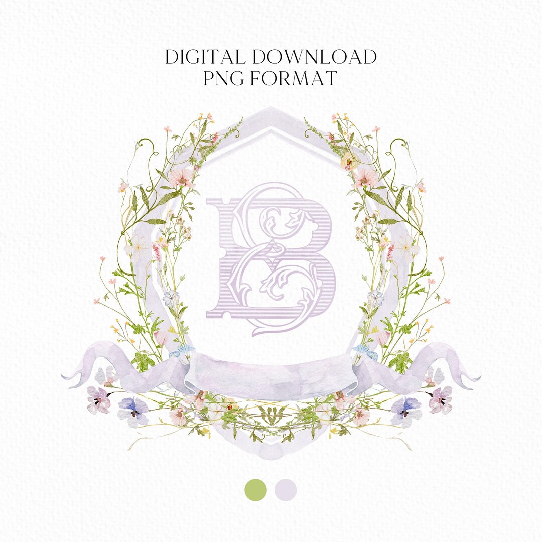 Isabella Wildflower Flower Wedding Crest Monogram Crest Wildflower ...