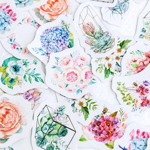 Set of 46 Pretty Flowers & Plants Botanical Mini Box Stickers - Etsy