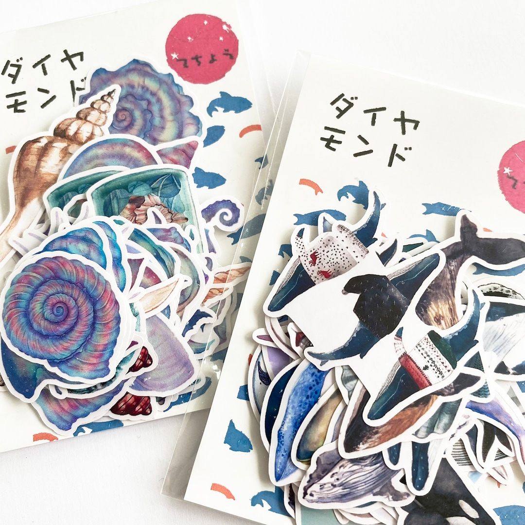 Seaside Stickers Shells Whales Coastal Sea Life Clam - Etsy