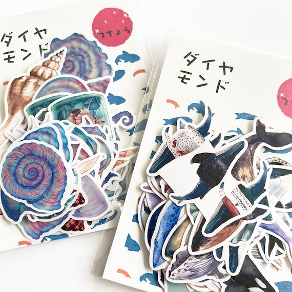 Seaside Stickers Shells Whales Coastal Sea Life Clam - Etsy