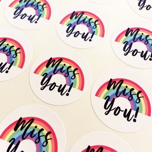 35 Miss You Rainbow Type Peel-off Stickers White Matt Paper 37mm Mail ...
