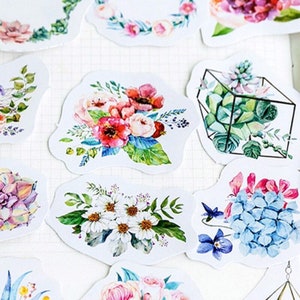 Set of 46 Pretty Flowers & Plants Botanical Mini Box Stickers - Etsy