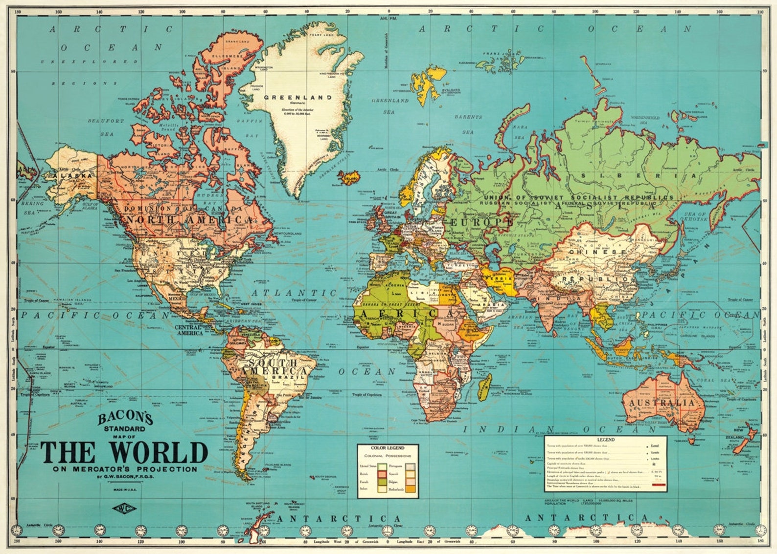 Vintage World Map Poster Decoupage Paper Craft Journalling - Etsy