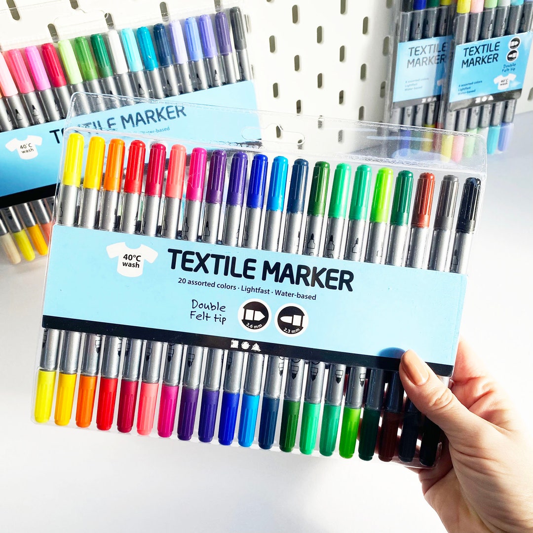Fabric Pens Textile Markers Bold Vibrant Duel Ended Pen - Etsy UK