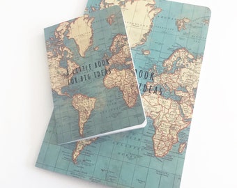 World Map Journal | Etsy