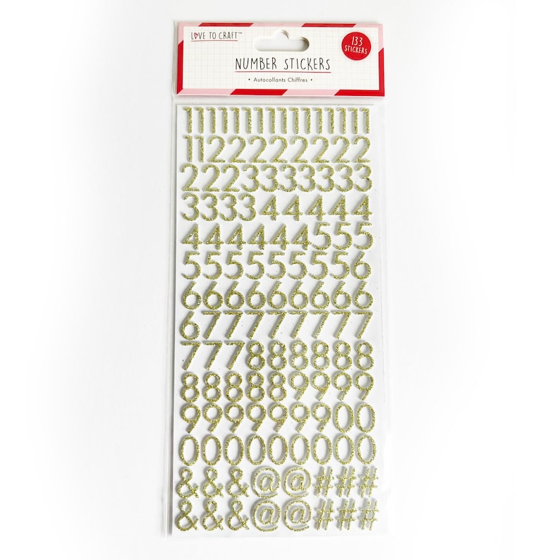 Number Stickers Gold Glitter Scrapbooking Craft Peel-off Sticker - Etsy