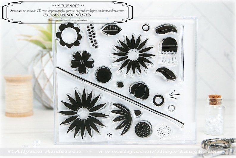 PAPERTREY INK STAMPS - Flower Power Stamp Set & Die Set - Photopolymer ...