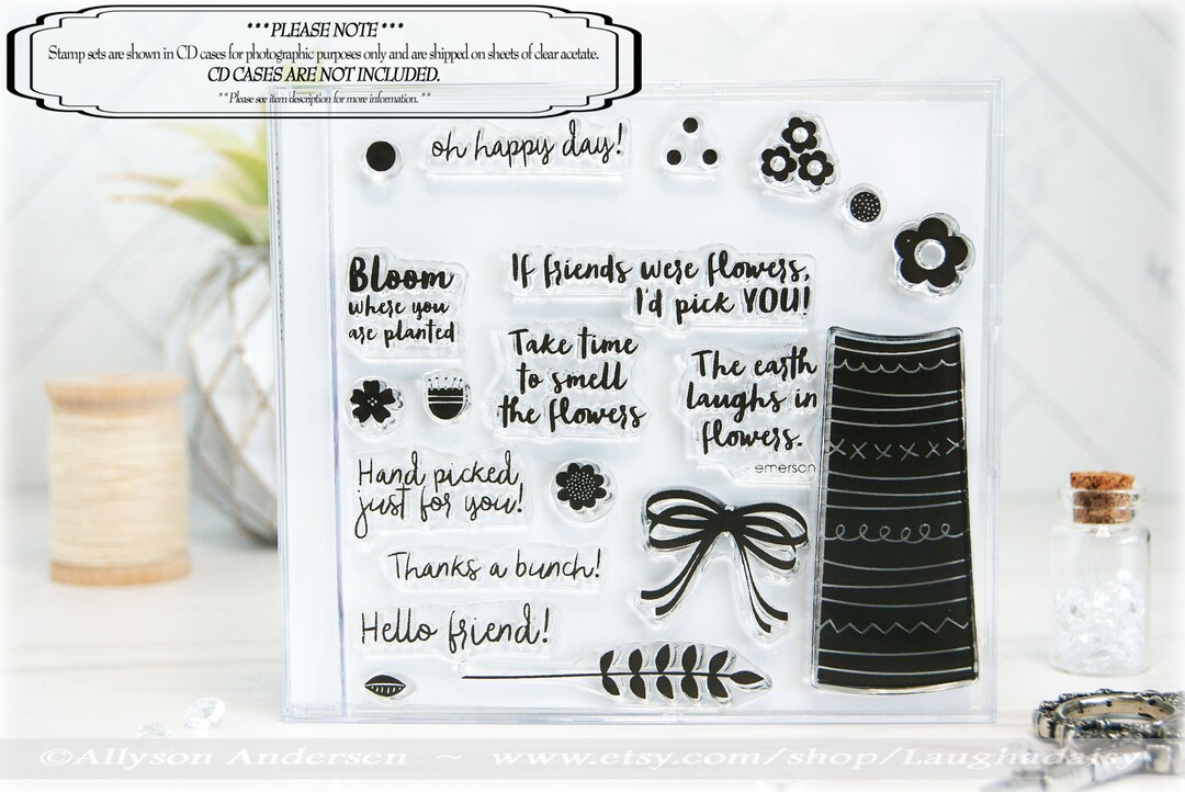 PAPERTREY INK STAMPS - Flower Power Stamp Set & Die Set - Photopolymer ...