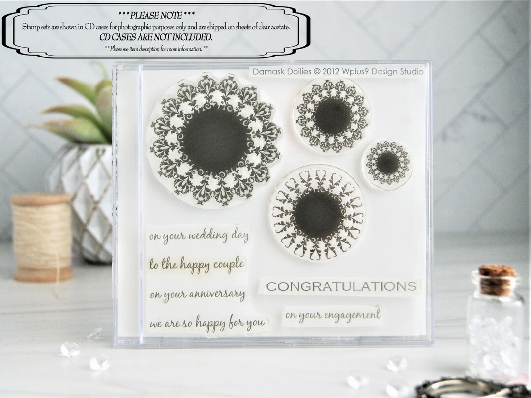 Wplus9 Stamps - Damask Doilies Stamp Set - Photopolymer Stamps - Card ...