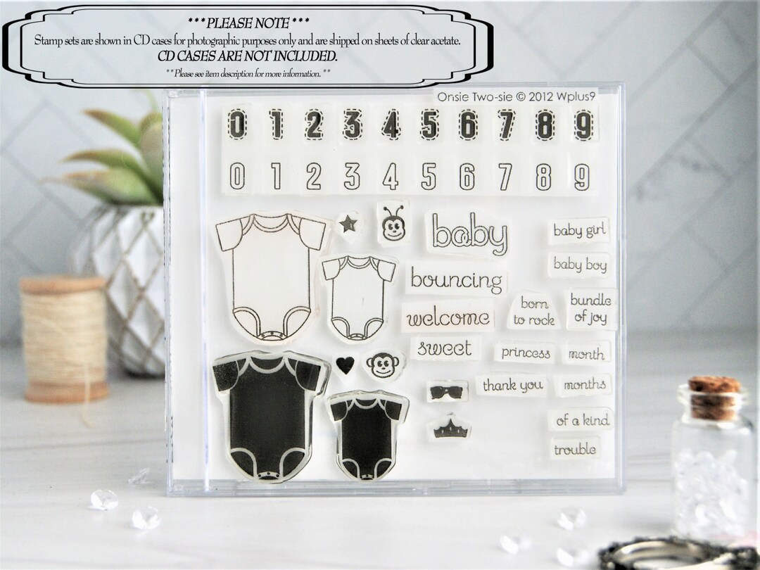 Wplus9 Stamps - Onesie Twosie Stamp Set and Coordinating Thin Steel ...