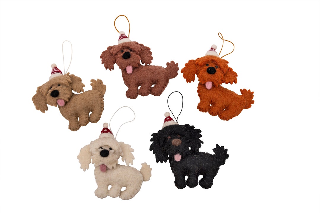Christmas Cavoodles / Cockapoos in Hat, Christmas Dog Decorations, Dog ...