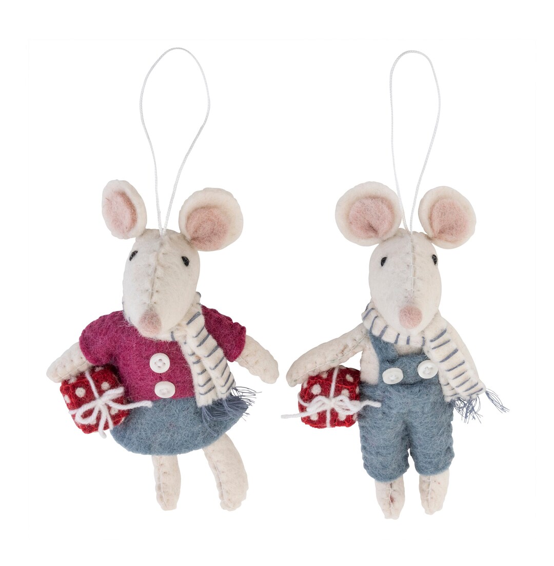 Handmade Felt Christmas Mouse Decoration, Christmas Decoration, Fun ...