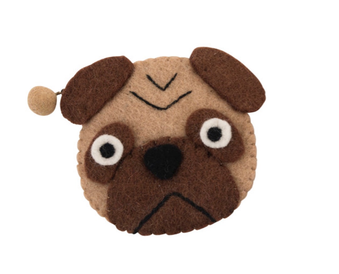 Handmade Felt Pug Purse, Girls Purse, Dog Purse, Animal Purse, Fun Pug ...