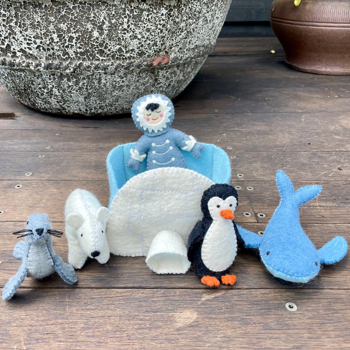 Igloo Play Set Arctic Animals Imaginative Play Childs Play | Etsy