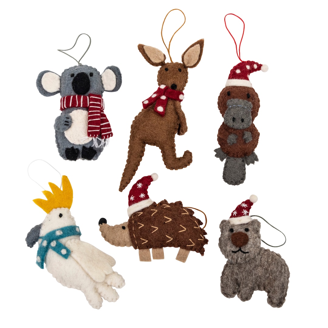 Full Set Australian Animal Tree Decorations, Koala Decoration, Kangaroo ...