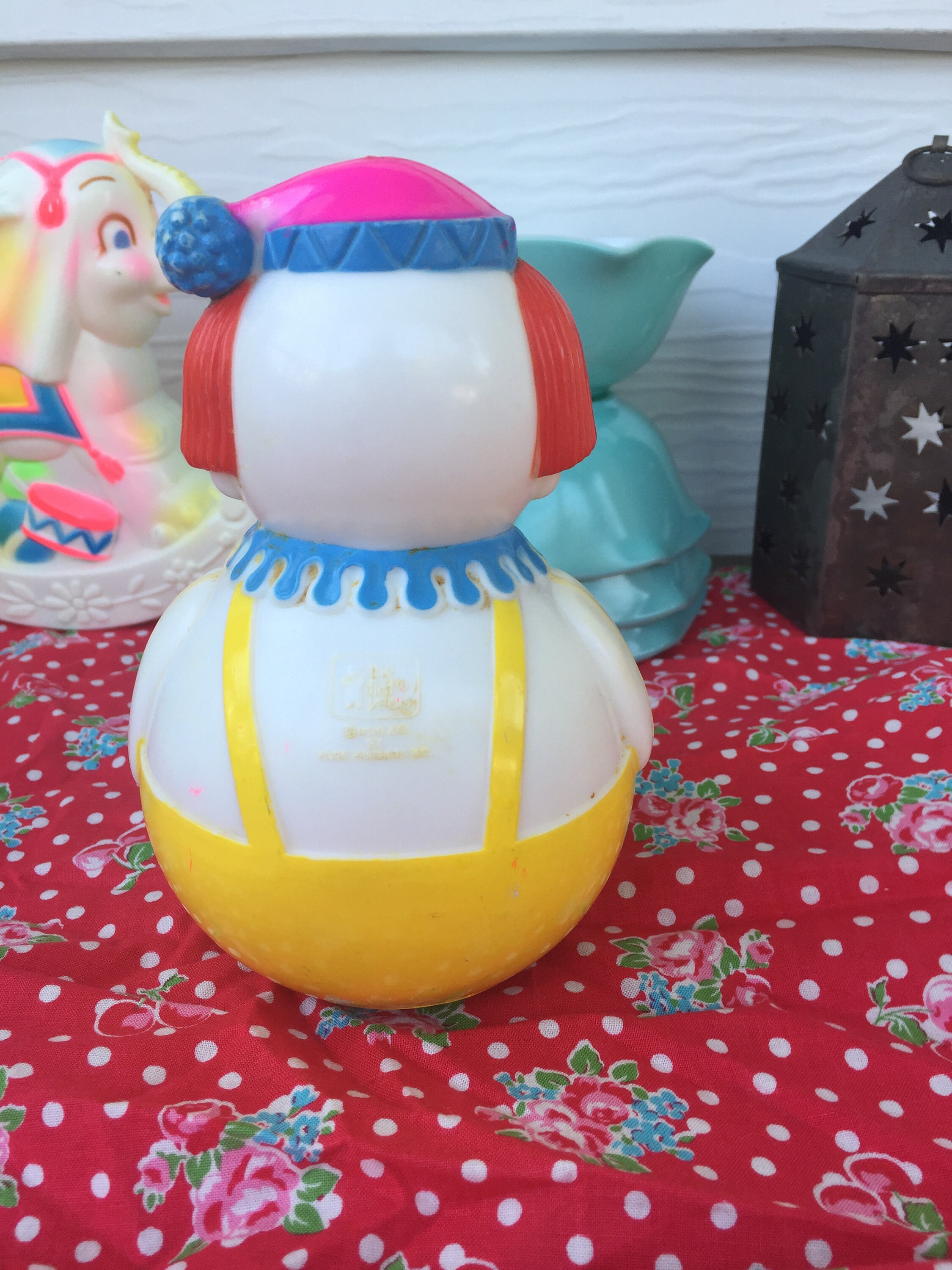 Vintage 70s Rocking Clown Toy, Nursery, Children, Retro Toys, Clowns ...