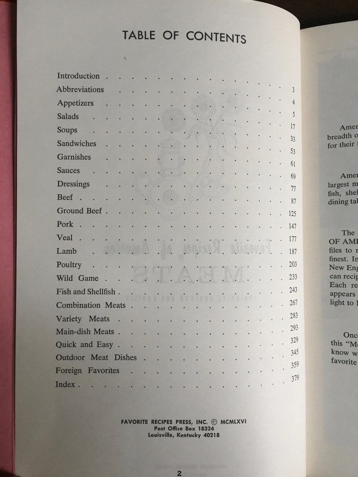 Vintage 1966 Cookbook Favorite Recipes of America MEATS - Etsy