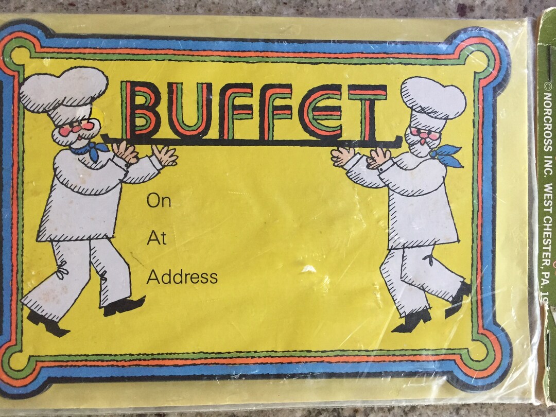 Vintage Buffet Invitations, Dinner Party, Party, Invitations, NOS, New ...