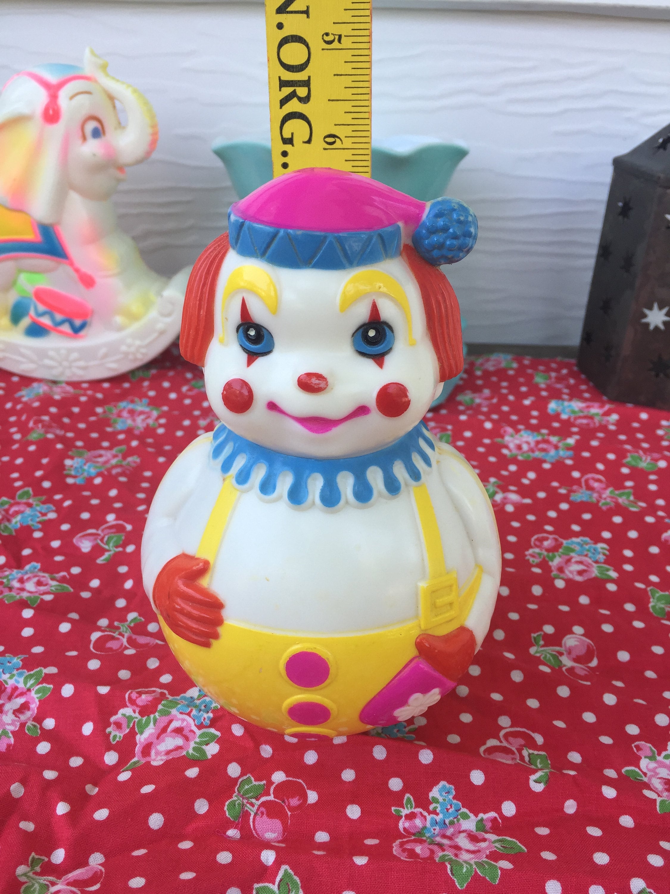 Vintage 70s Rocking Clown Toy, Nursery, Children, Retro Toys, Clowns ...