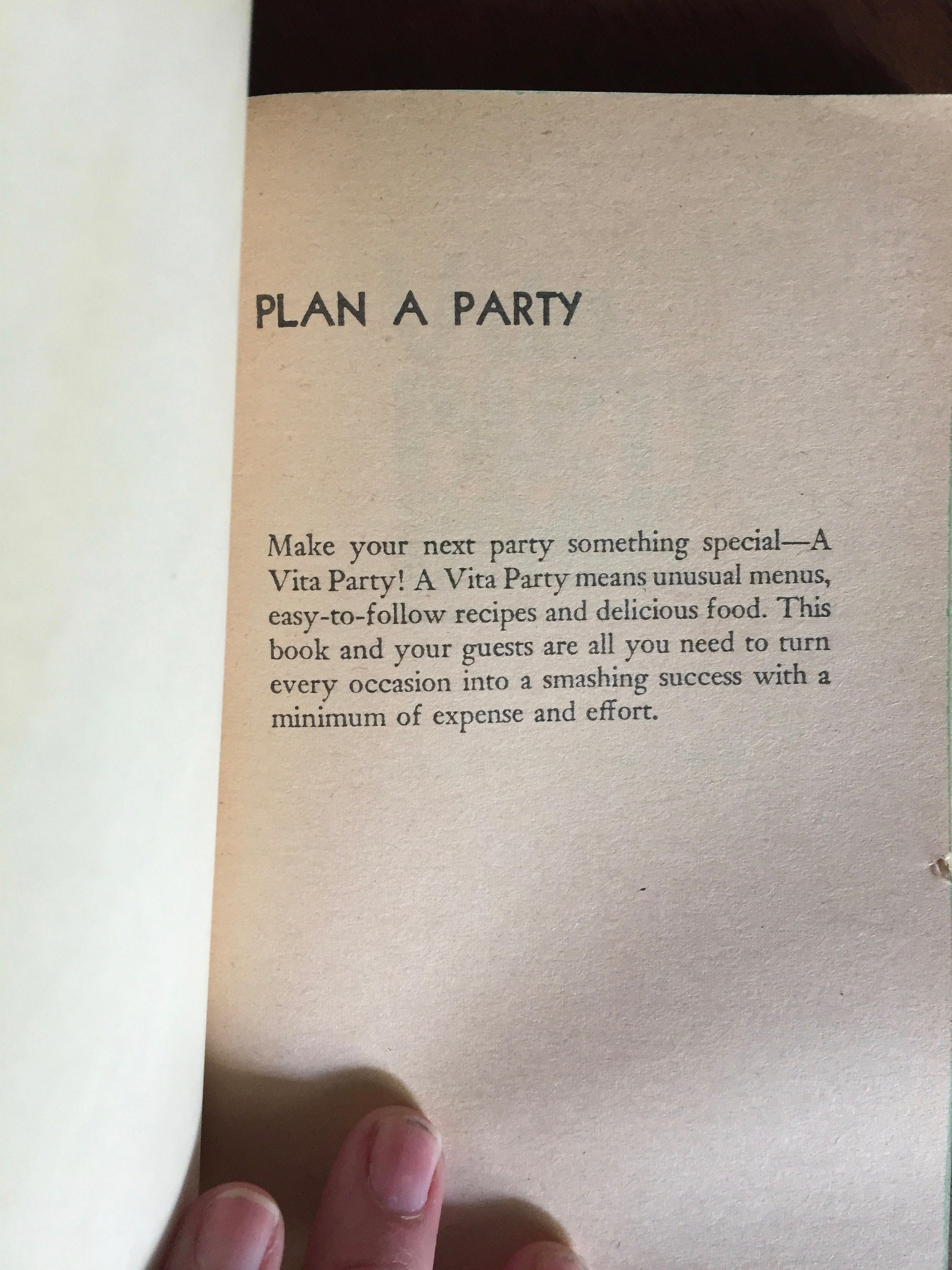 Vintage 1971 Vita Party Cookbook Retro Cookbook Recipes - Etsy
