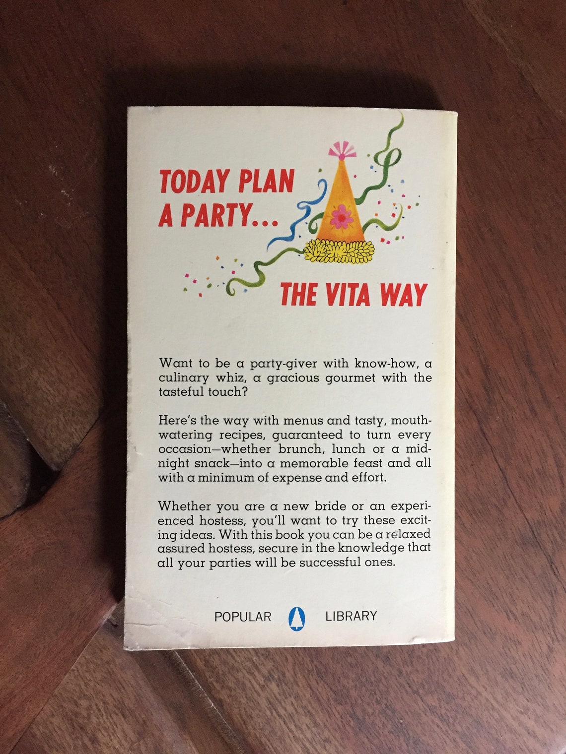 Vintage 1971 Vita Party Cookbook Retro Cookbook Recipes - Etsy
