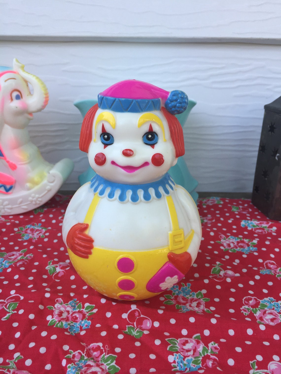 Vintage 70s Rocking Clown Toy Nursery Children Retro Toys - Etsy