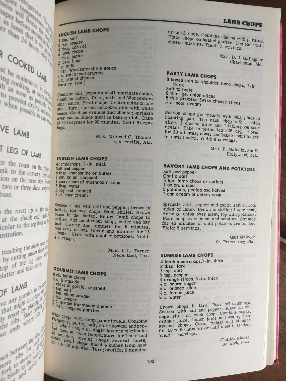 Vintage 1966 Cookbook Favorite Recipes of America MEATS - Etsy