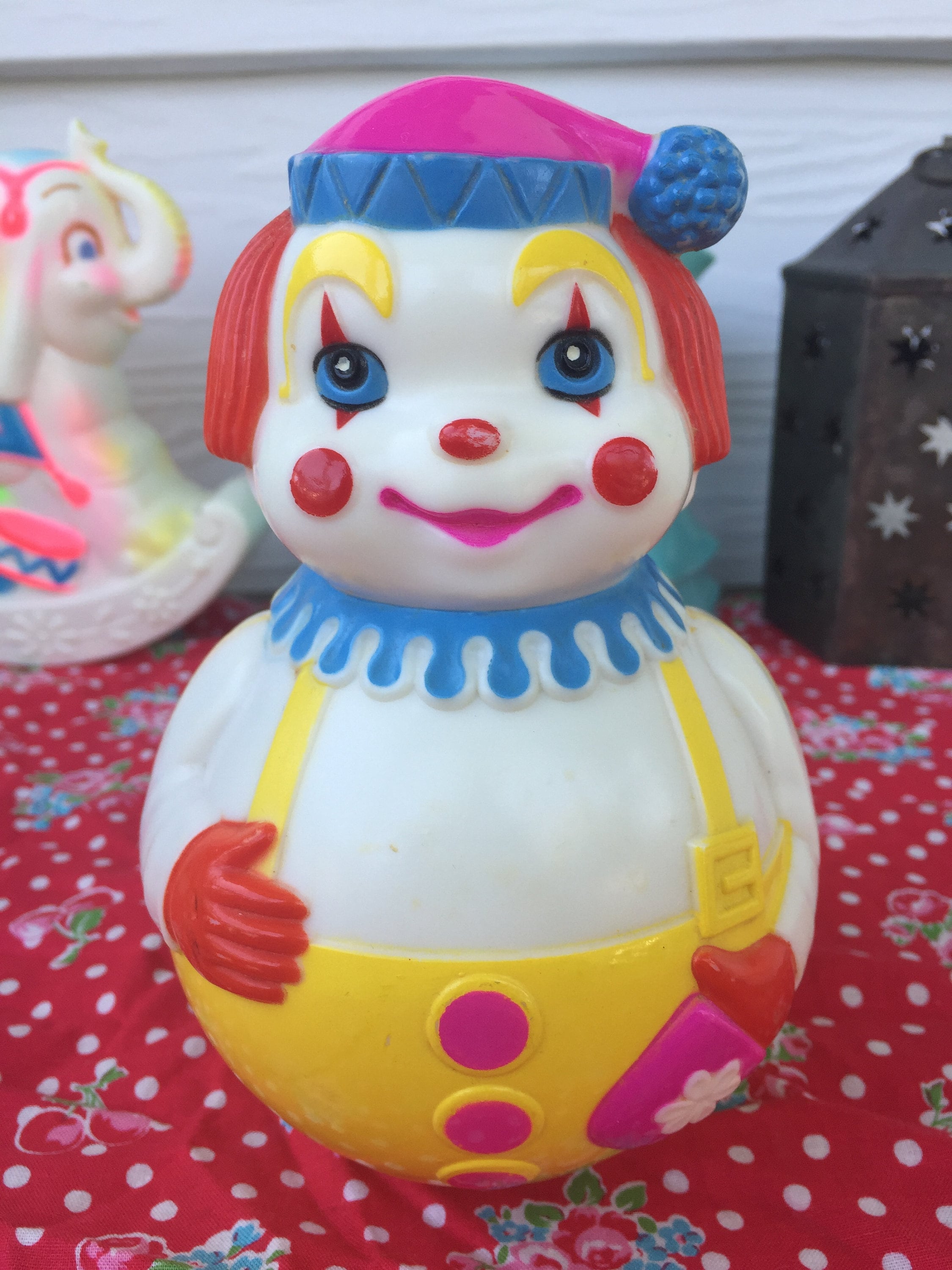 Vintage 70s Rocking Clown Toy, Nursery, Children, Retro Toys, Clowns ...
