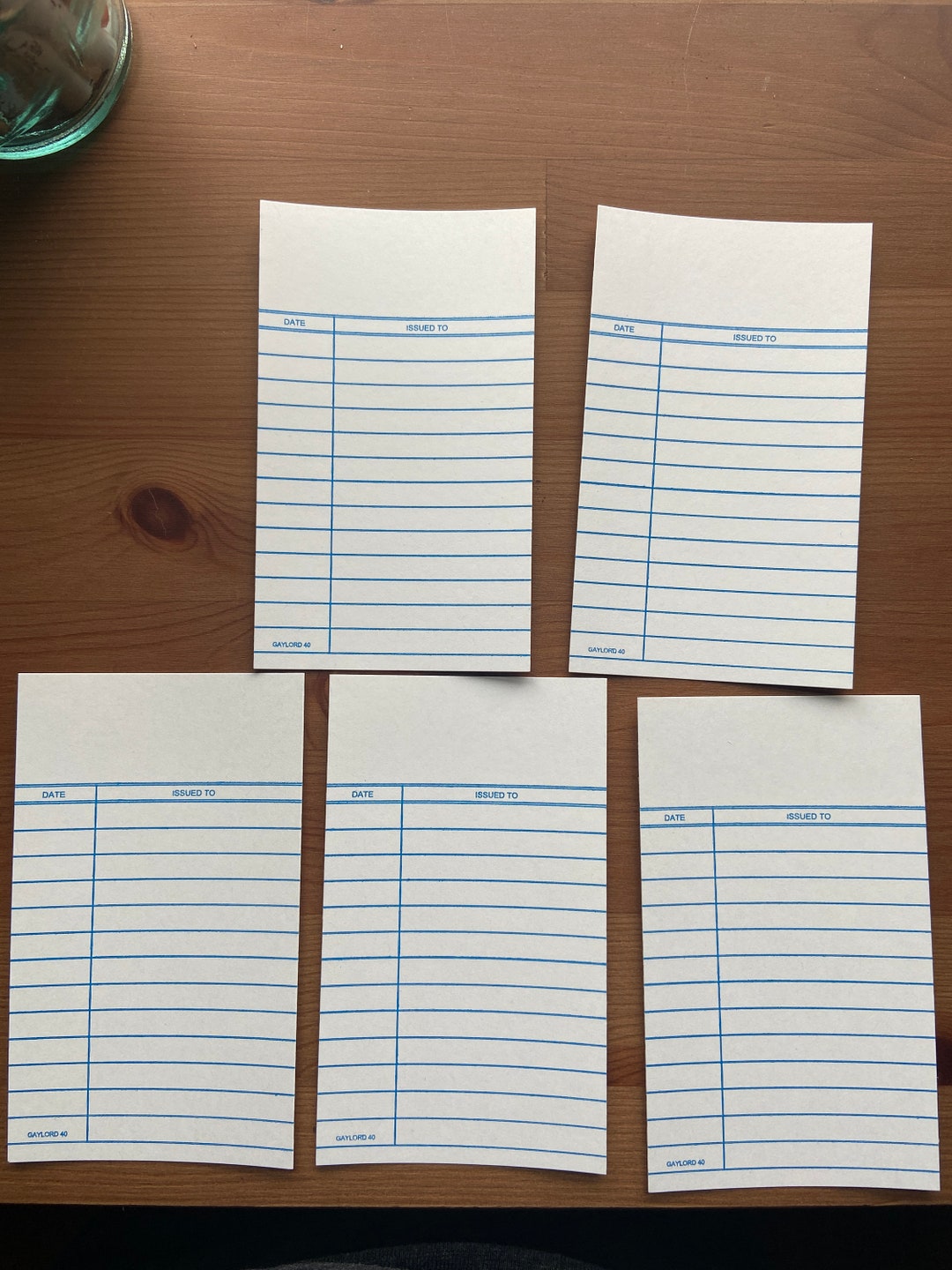 Library Cards, Check Out Cards, Set of 5, Paper Ephemera, Retro, Junk ...