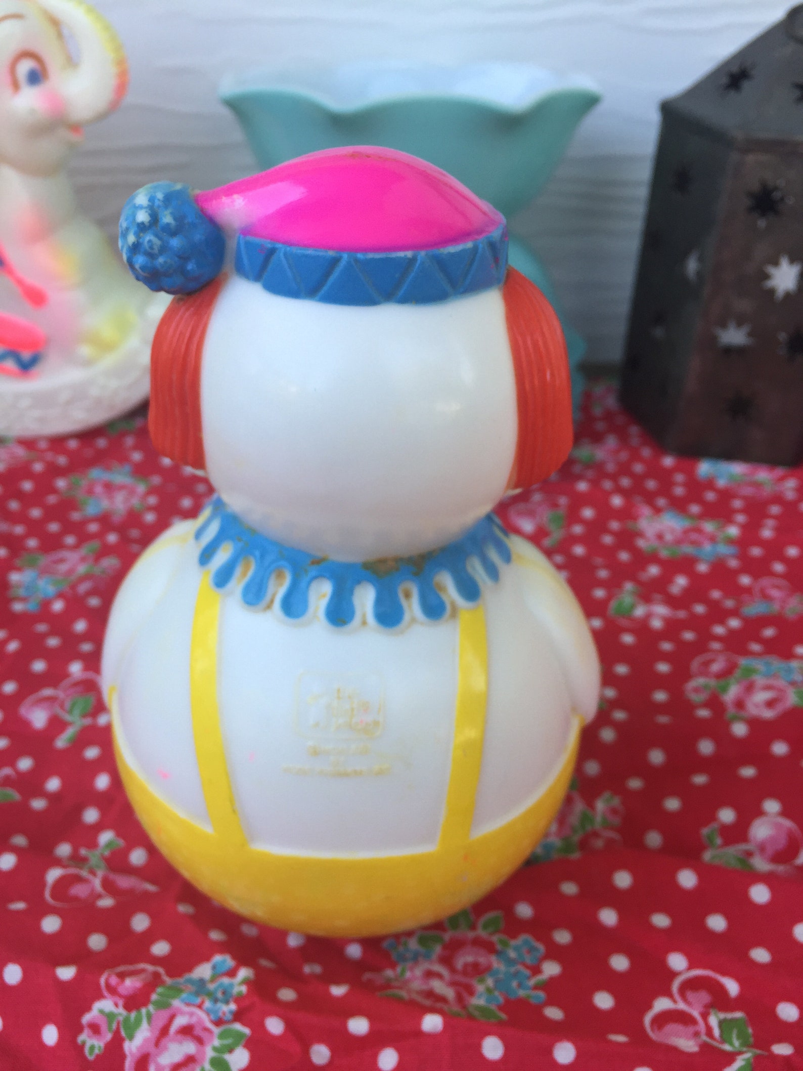 Vintage 70s Rocking Clown Toy, Nursery, Children, Retro Toys, Clowns ...