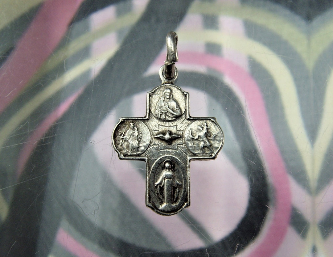 Vintage 1950s four WAY Cross Silver Pendant / - Etsy