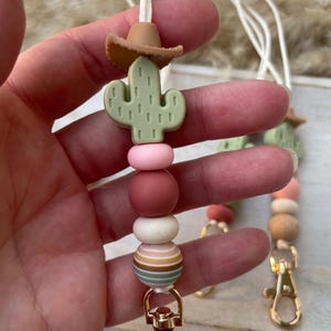 Western Cactus Beaded Lanyard, Cowboy Breakaway Badge Holder - Etsy