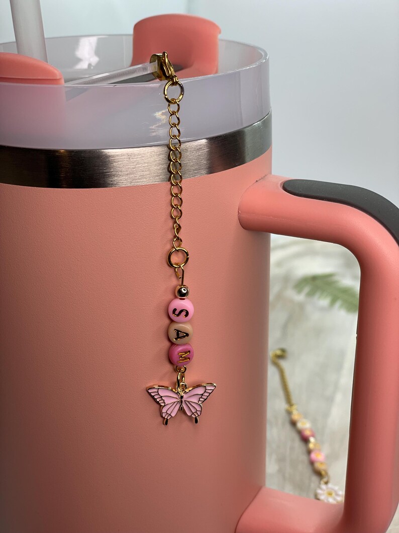 Personalized Straw Charm Topper Personalized Quencher Cup Name Charm ...
