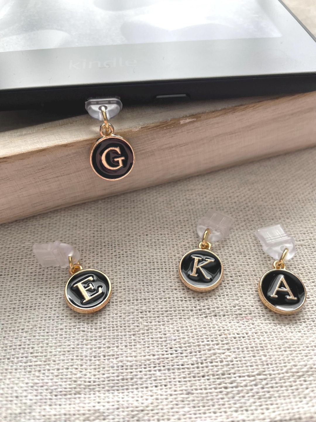 Kindle Dust Plug Charms Letter Black Typewriter Key Phone Charms Kindle ...