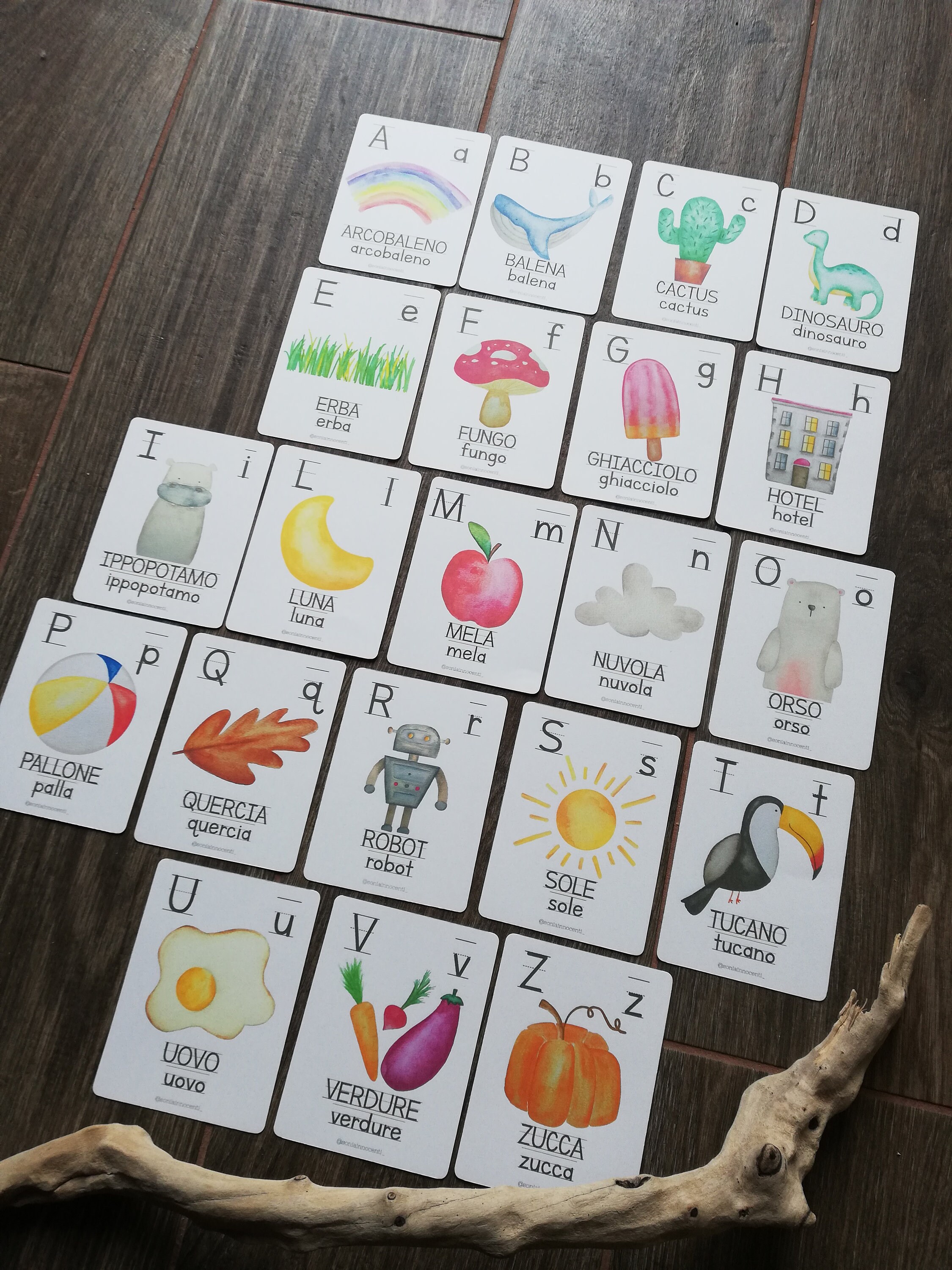 Cards ALFABETO Montessori abc | Etsy