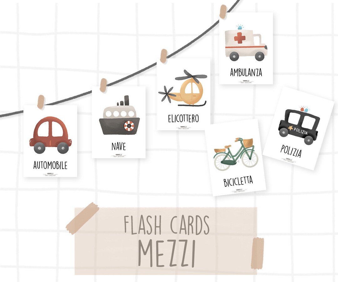 Flash Cards MEANS of Transport Montessori - Etsy