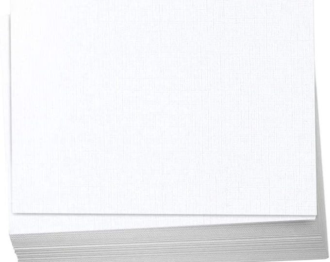 Hamilco 5x7 White Linen Cardstock Paper Blank Index Cards Flat Card ...