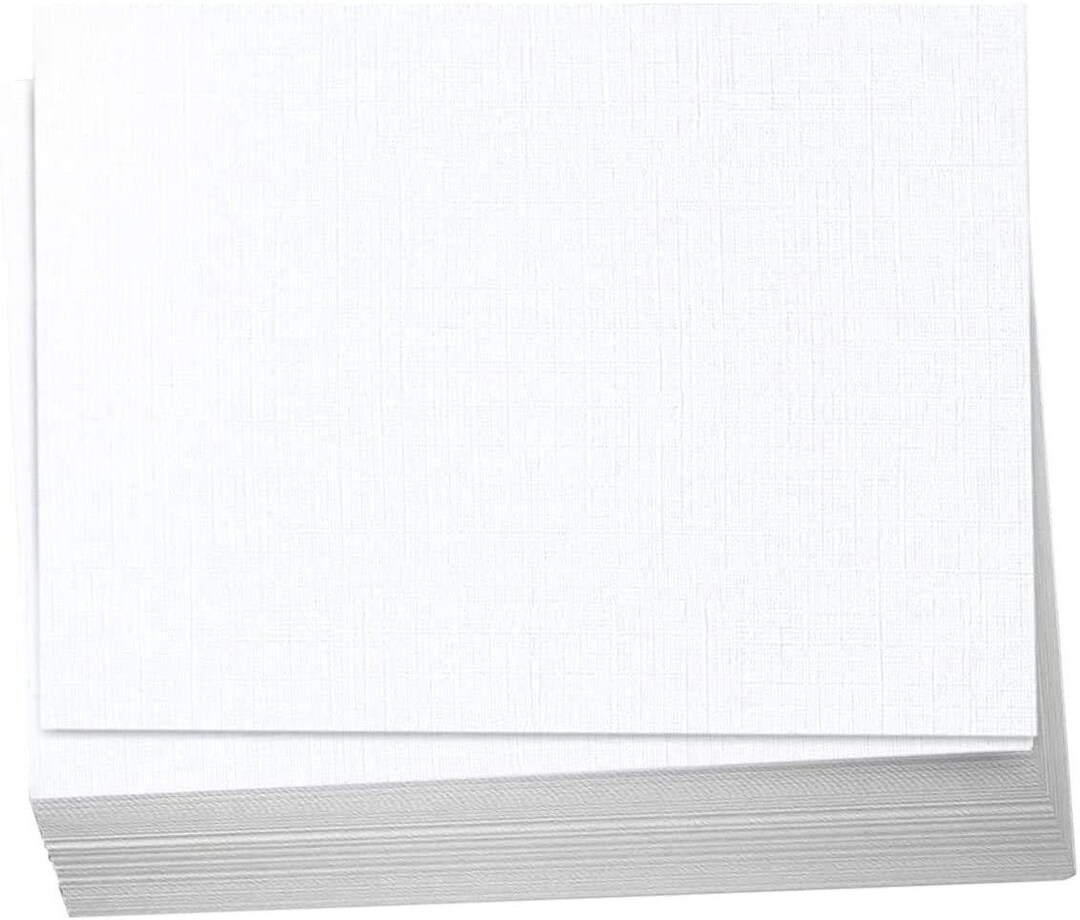 Hamilco White Linen Cardstock Paper - Flat 4.5x6.25" A6 Blank Index ...
