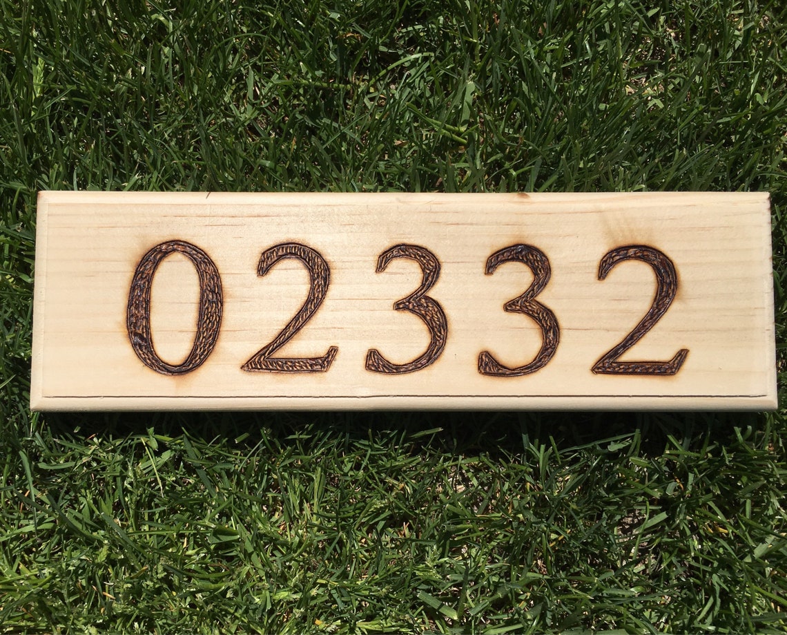 Custom Wood Burned Zip Code/house Number Signs - Etsy