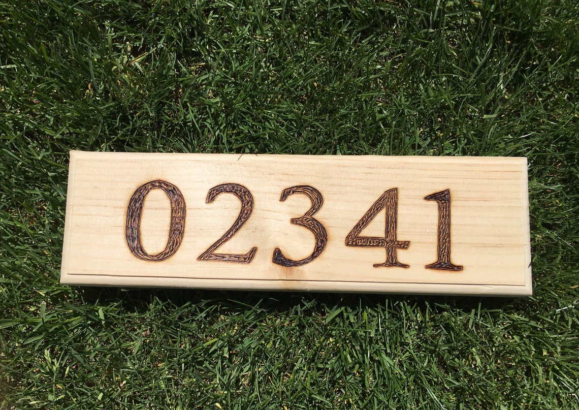 Custom Wood Burned Zip Code/house Number Signs - Etsy