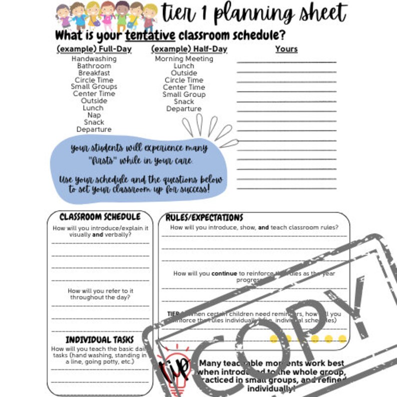 PBIS and Tier 1-3 Informative Study Sheet for Educators, Preschool ...