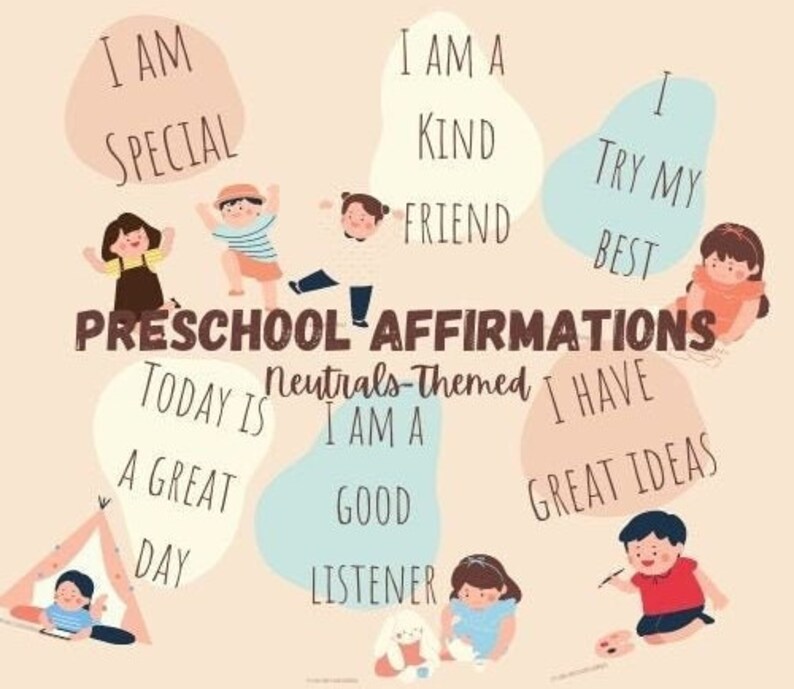 Minimalist Preschool Affirmation Posters Classroom Wall Art (neutrals ...